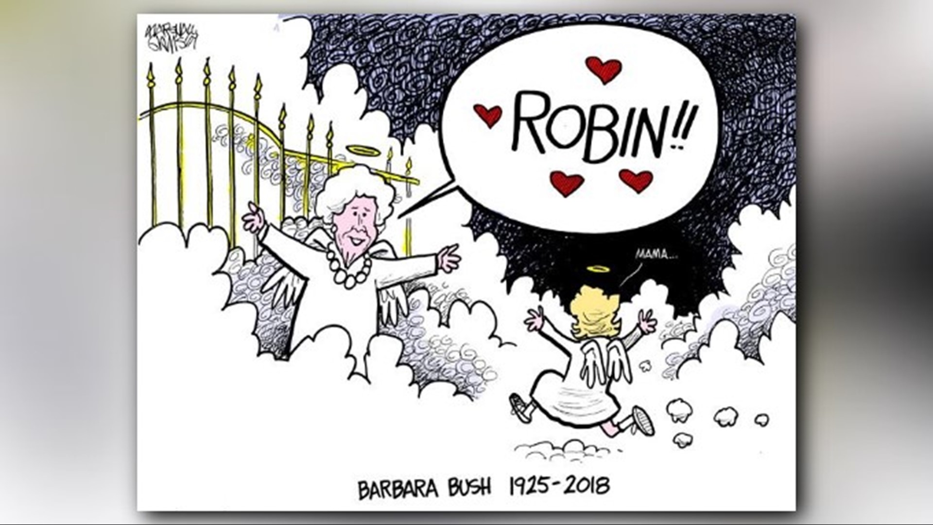Touching cartoon reunites George H.W. Bush with wife Barbara and ...