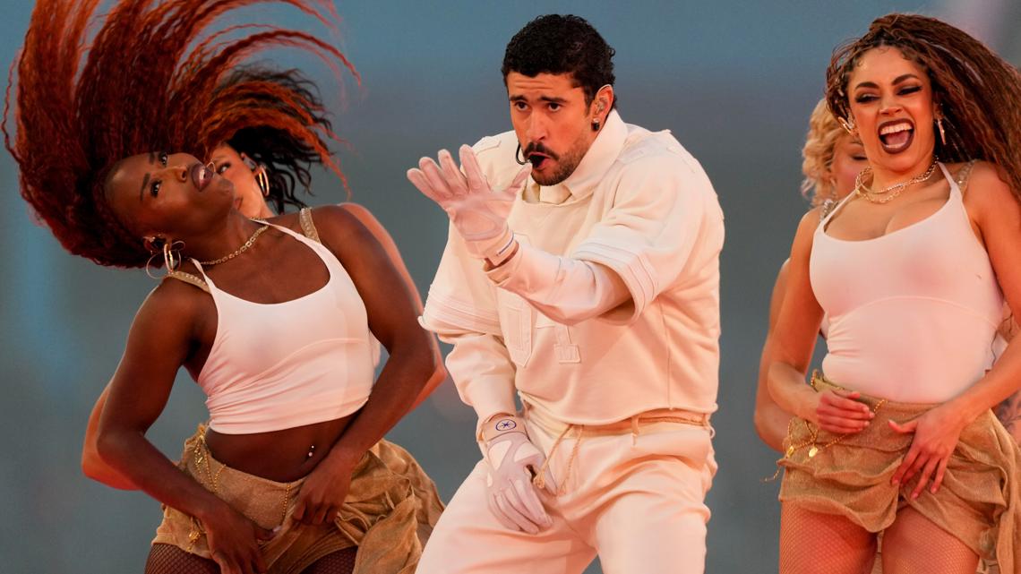 Bad Bunny takes Super Bowl halftime show stage with Puerto Rico ...