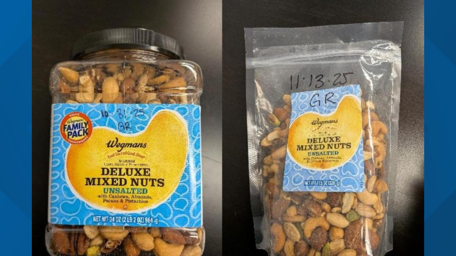 Mixed nuts sold at Wegmans recalled over Salmonella concerns | abc10.com