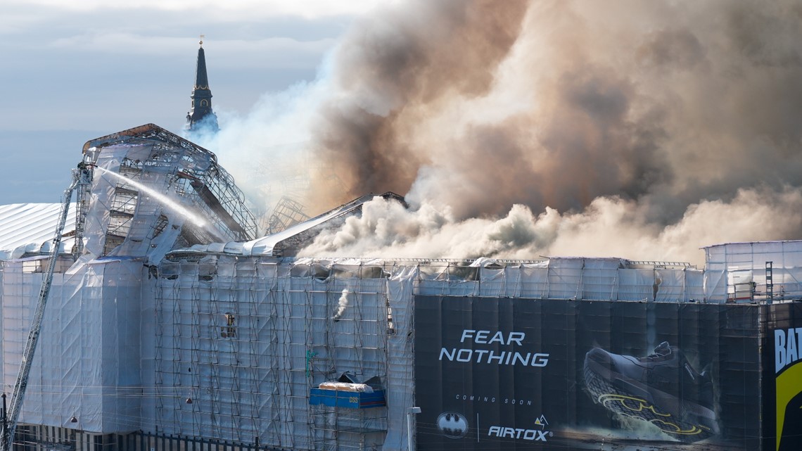 Fire burns 17th-century Old Stock Exchange in Copenhagen | abc10.com