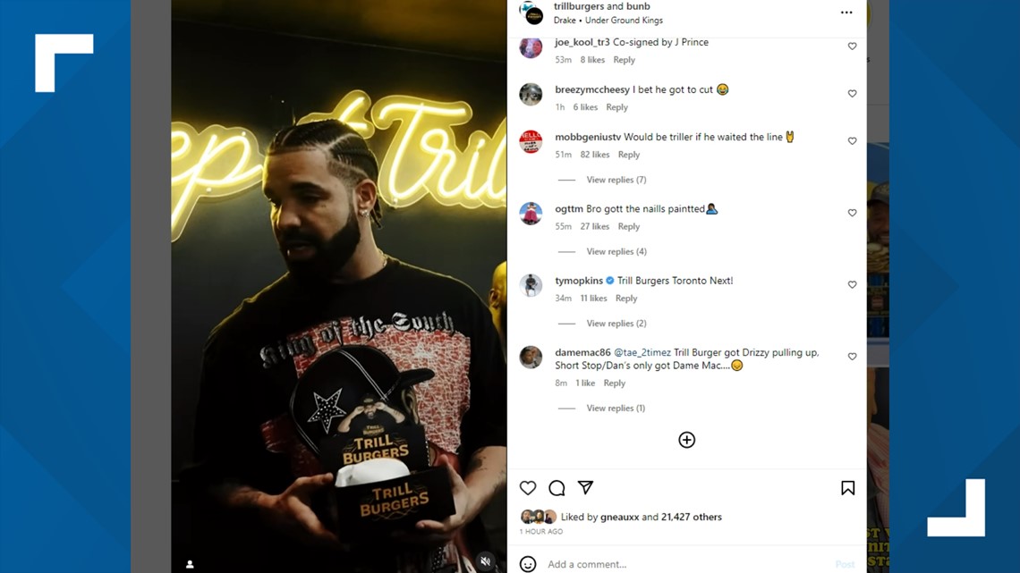 Rapper Drake visits Bun B's Trill Burgers | abc10.com