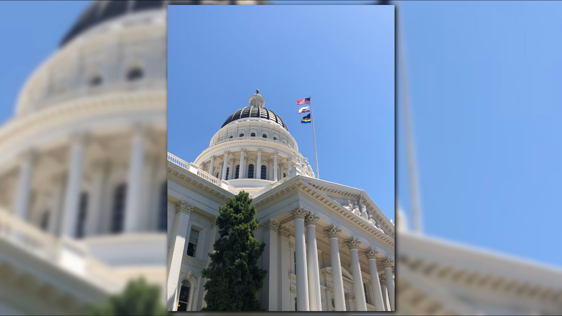 LGBTQ Pride Flag raised above the California Capitol Building for the ...