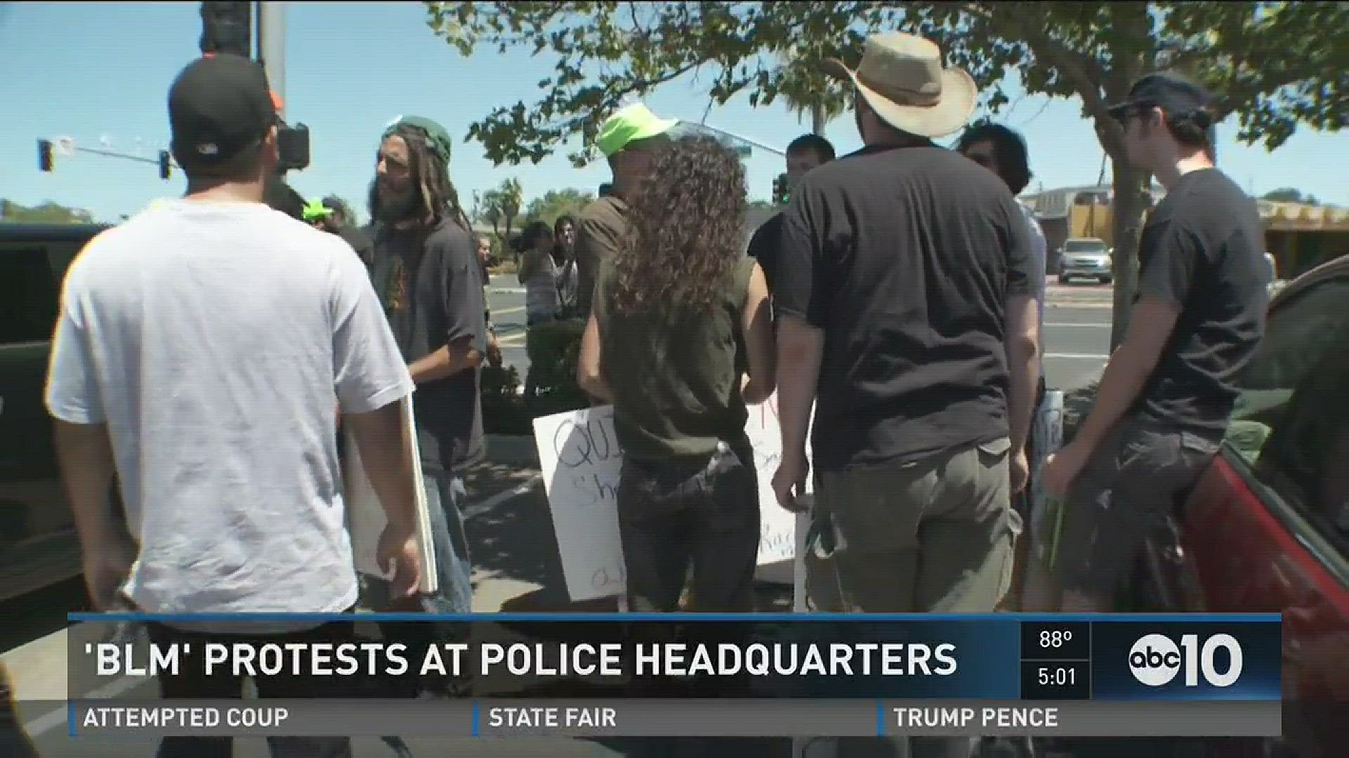 'BLM' movement moves to police headquarters | abc10.com