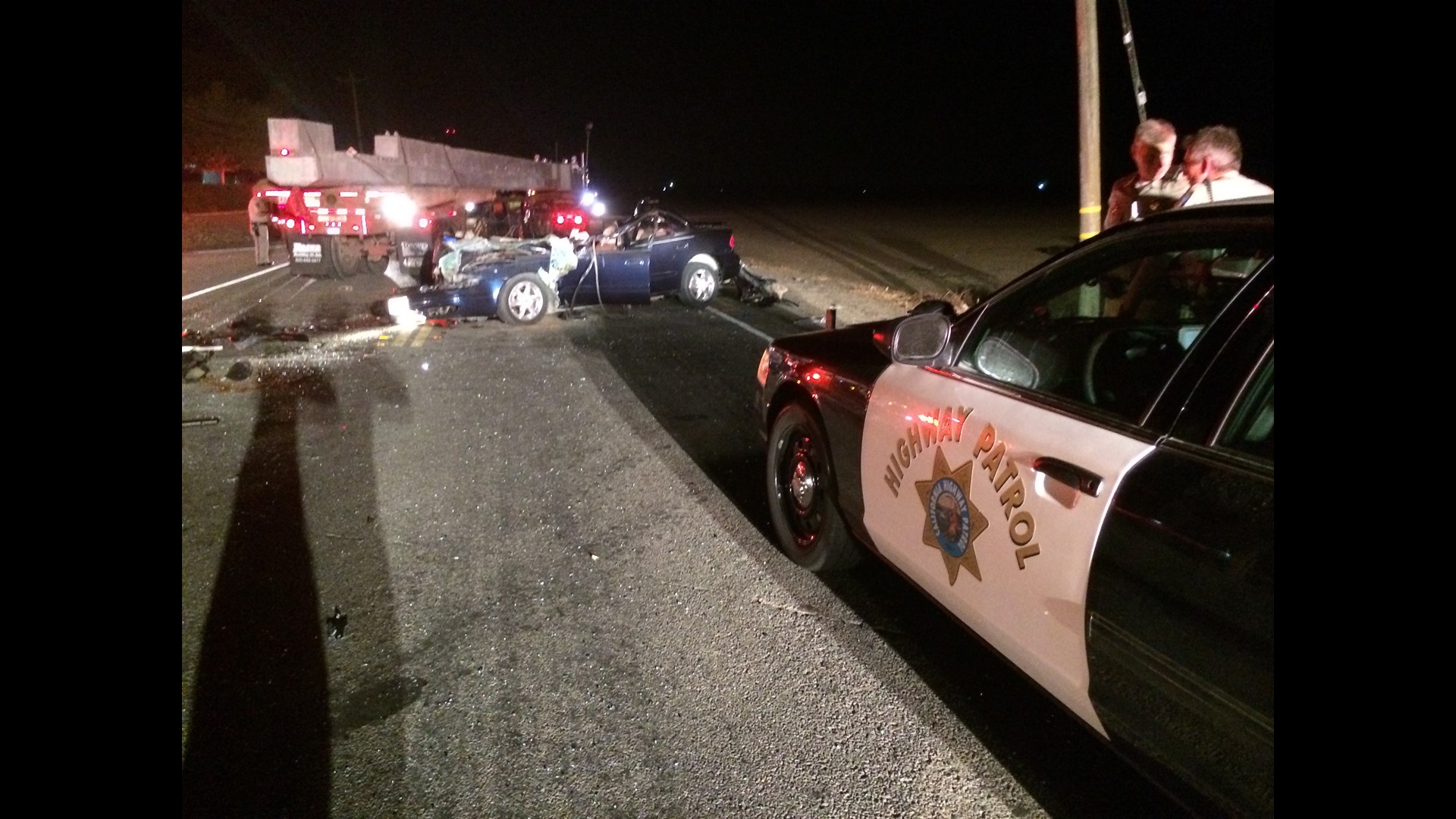 Photos from the scene: Car vs big rig crash in Yolo County | abc10.com