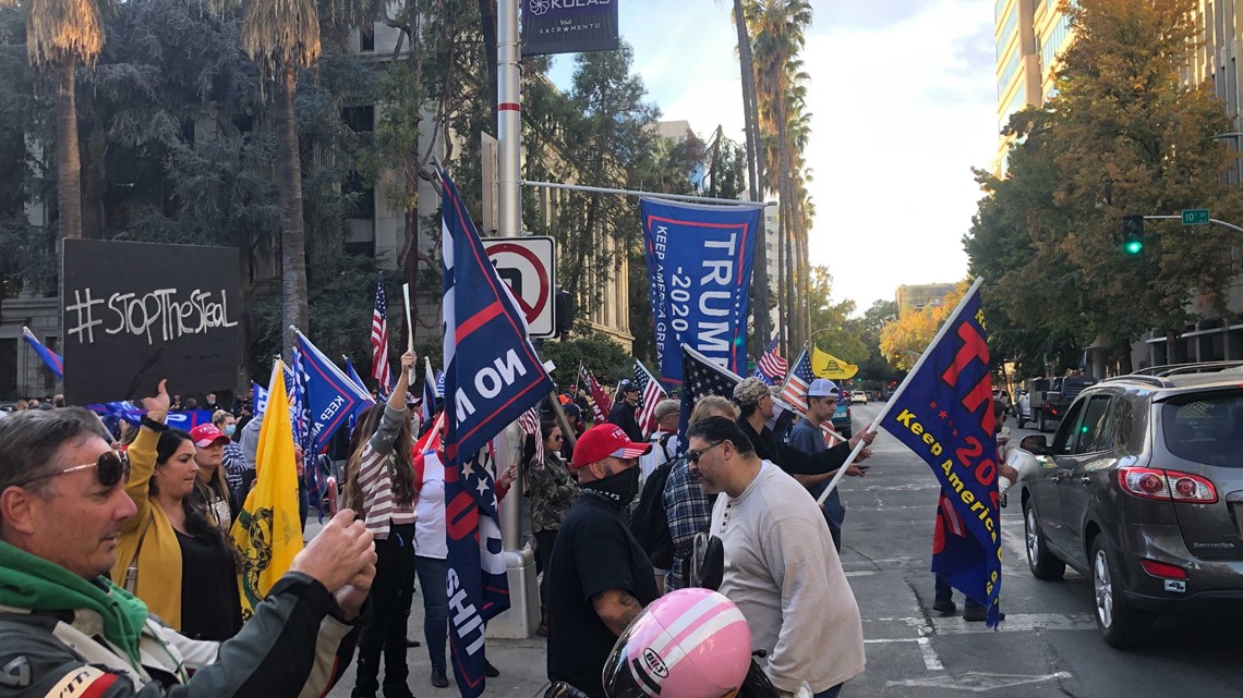 Crowds gather at state Capitol in wake of historic election | abc10.com