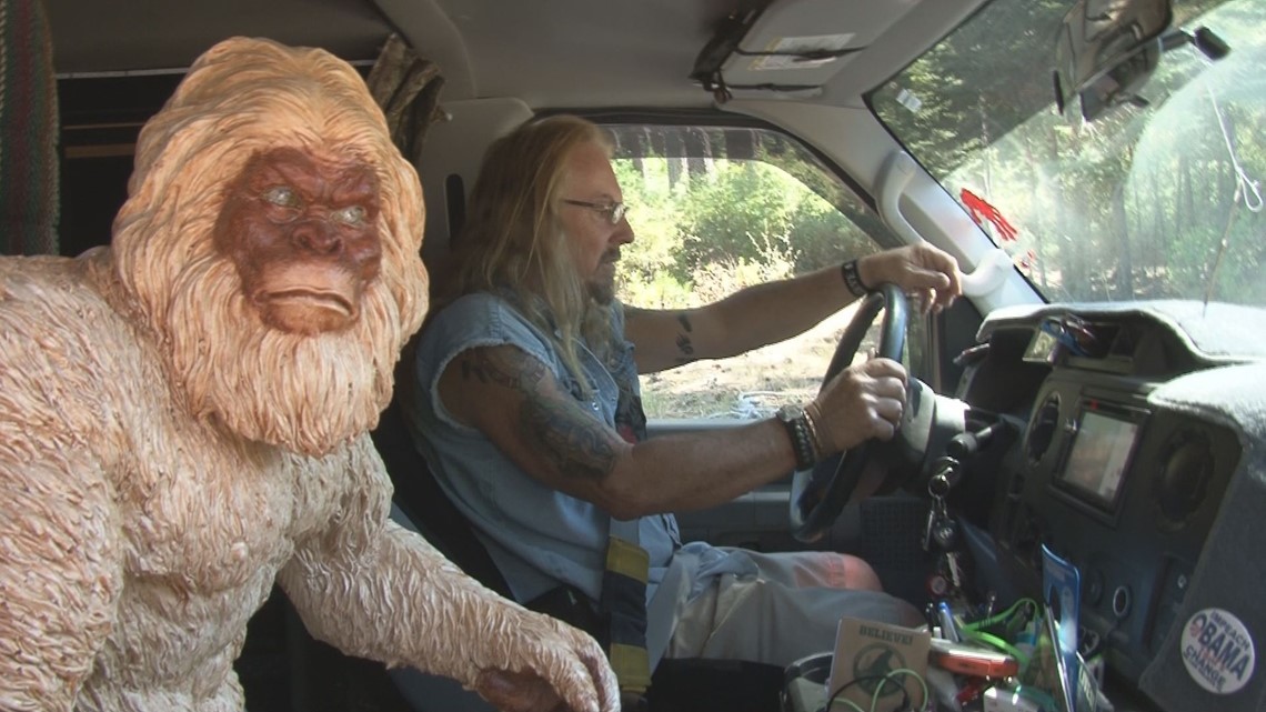 Sasquatch hunter looking for Bigfoot in the Stanislaus National Forest ...