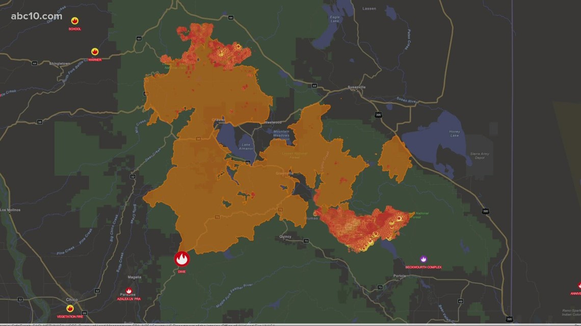 Dixie Fire continues to burn across 5 Northern California counties ...