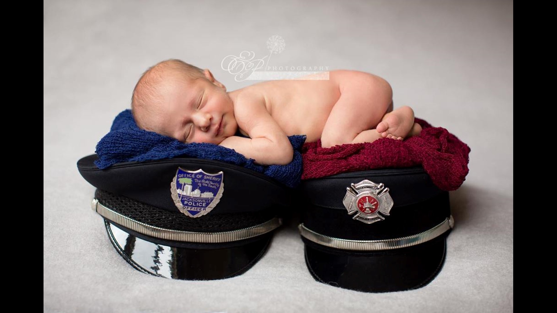 Baby celebrates firefighter mom and policeman dad in photoshoot | abc10.com