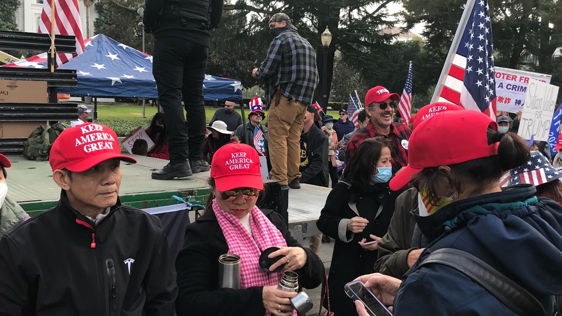 Trump supporters faces counter-protesters at state Capitol | abc10.com