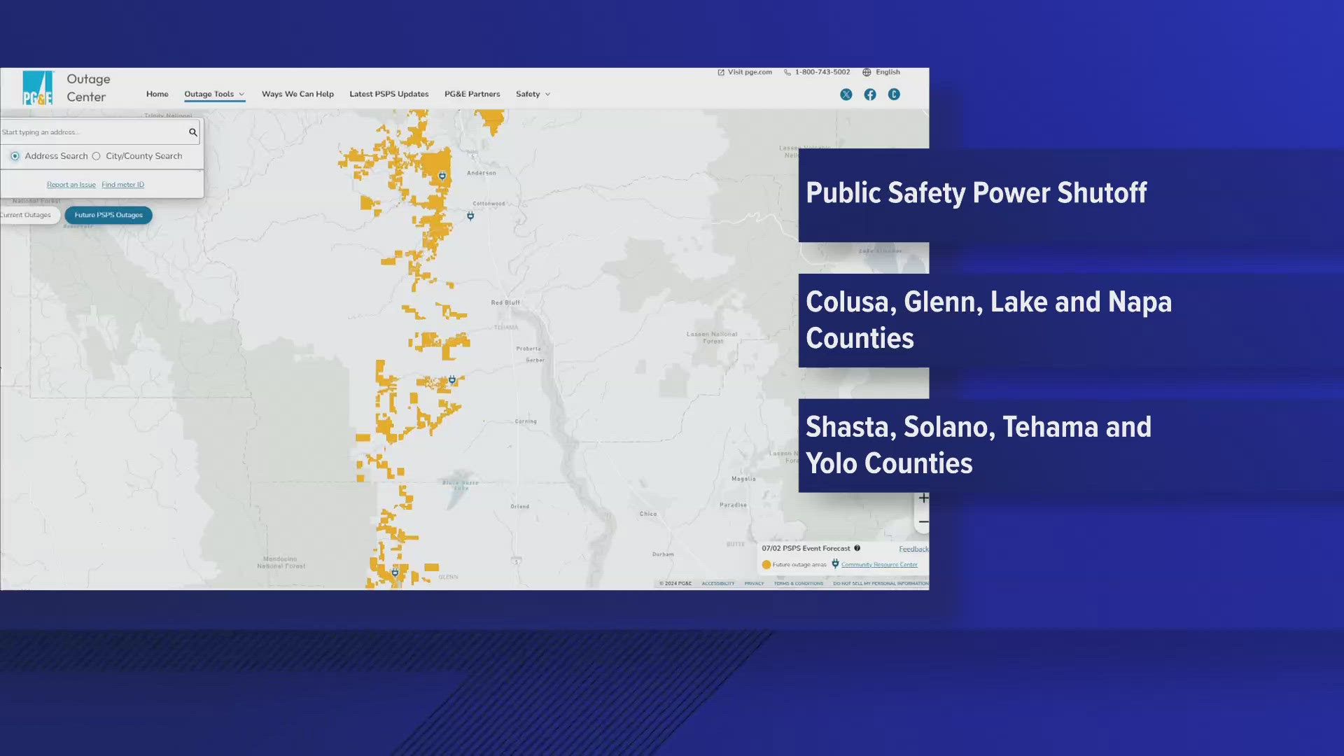 Parts of 8 counties in Northern California could lose power later this ...