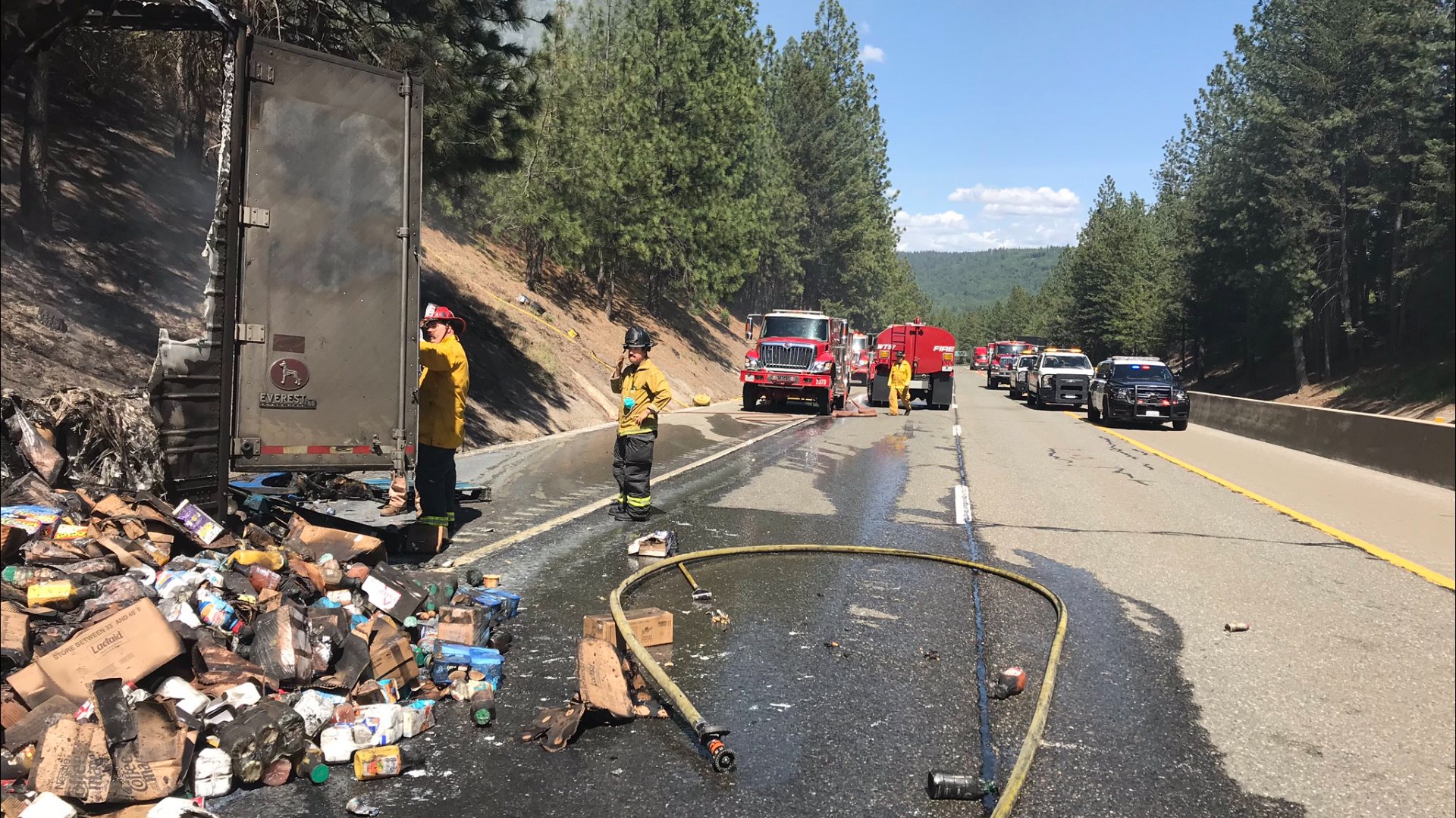 Truck fire causes vegetation fire off I-80 near Gold Run | abc10.com