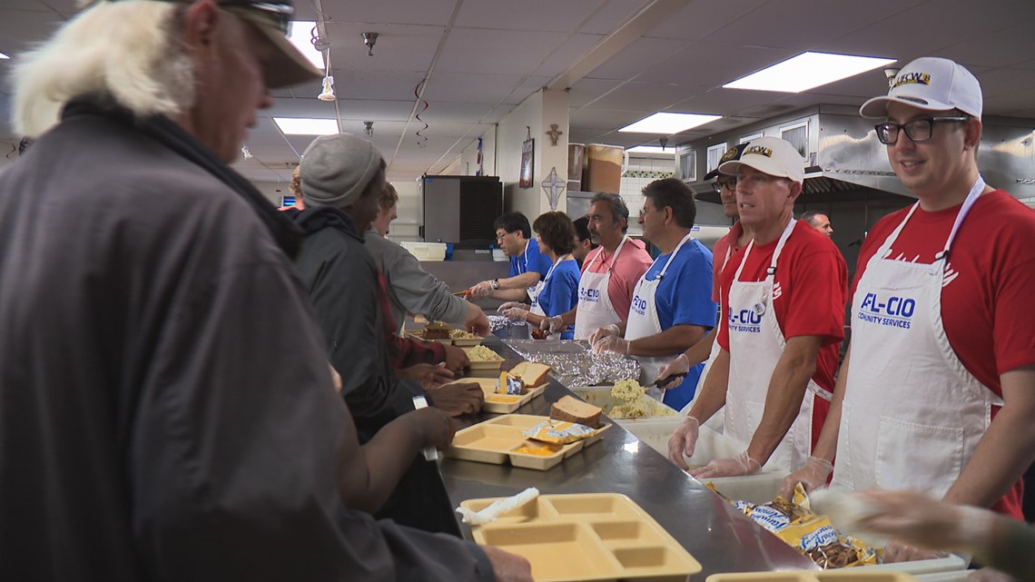 Dozens of union workers spent Labor Day feeding the homeless community ...