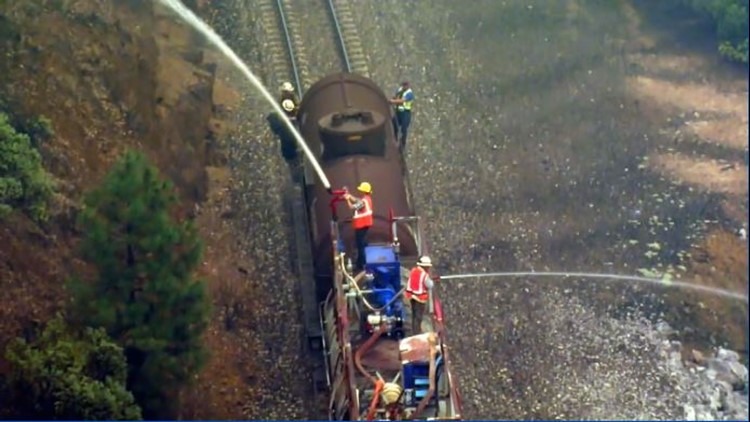 Rarely seen Fire Train helps battle Shasta County blaze | abc10.com