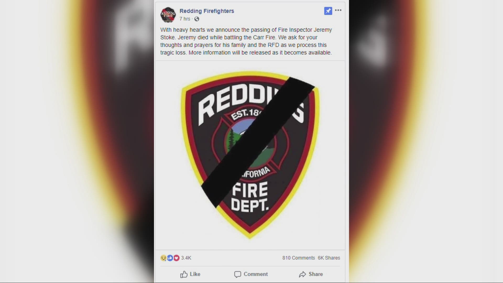 Carr Fire: Cal Fire asks for 'thank you' signs instead of food, water ...