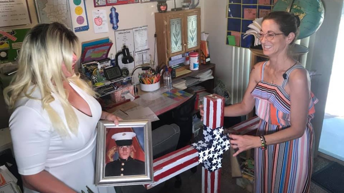 Memorial cross returned to Marine Veteran's widow | abc10.com