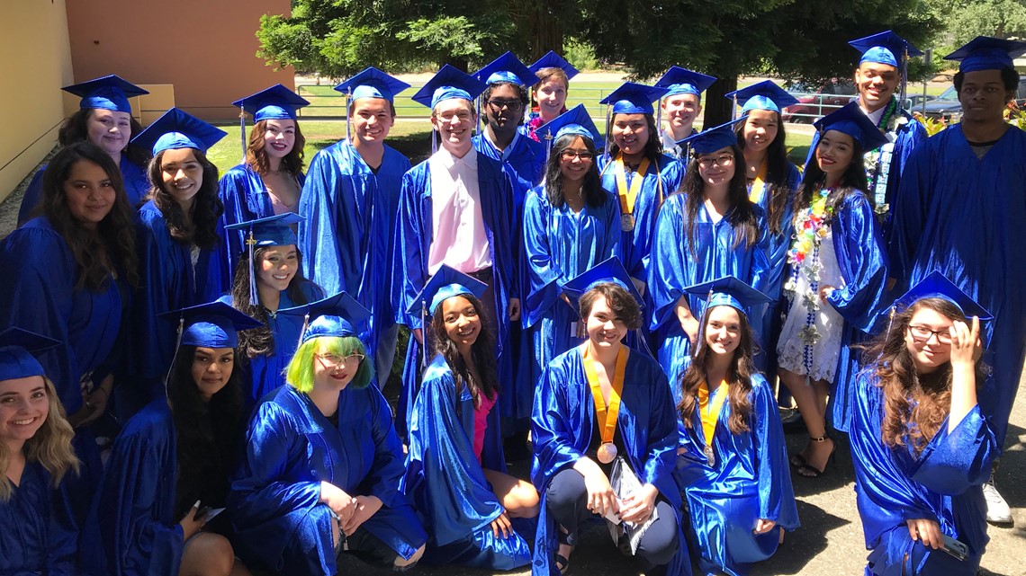 Online high school students meet for the first time at graduation ...