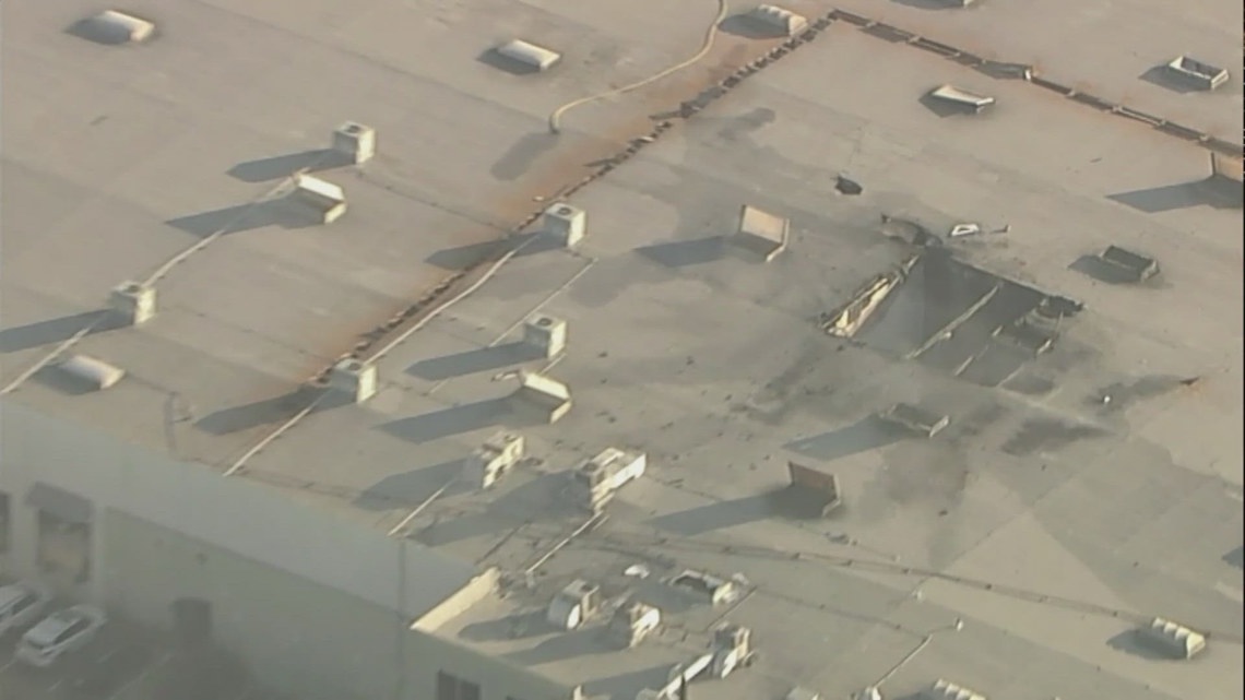 Fullerton plane crash: Aerial footage of warehouse | Raw | abc10.com