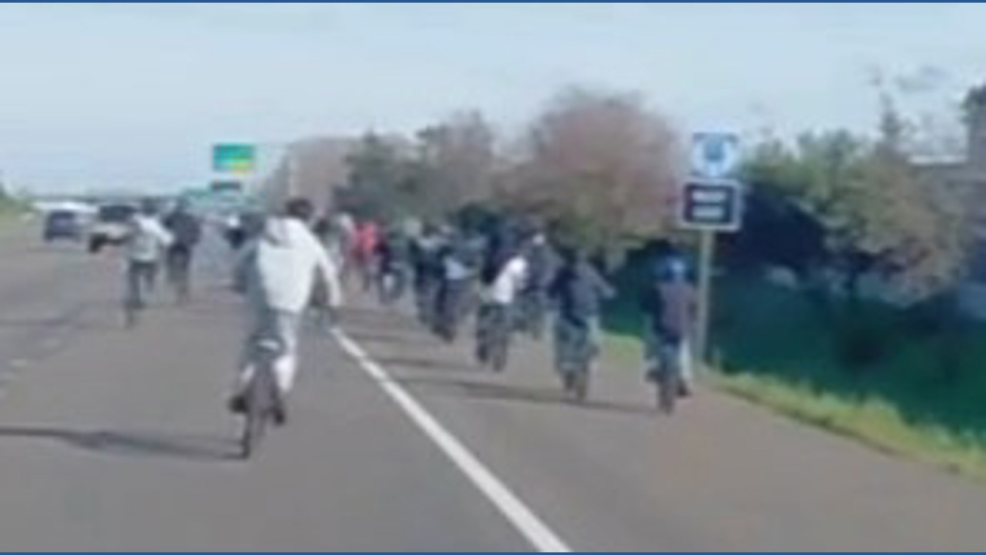 Dash cam video shows bicyclists riding on Highway 120 near Manteca ...