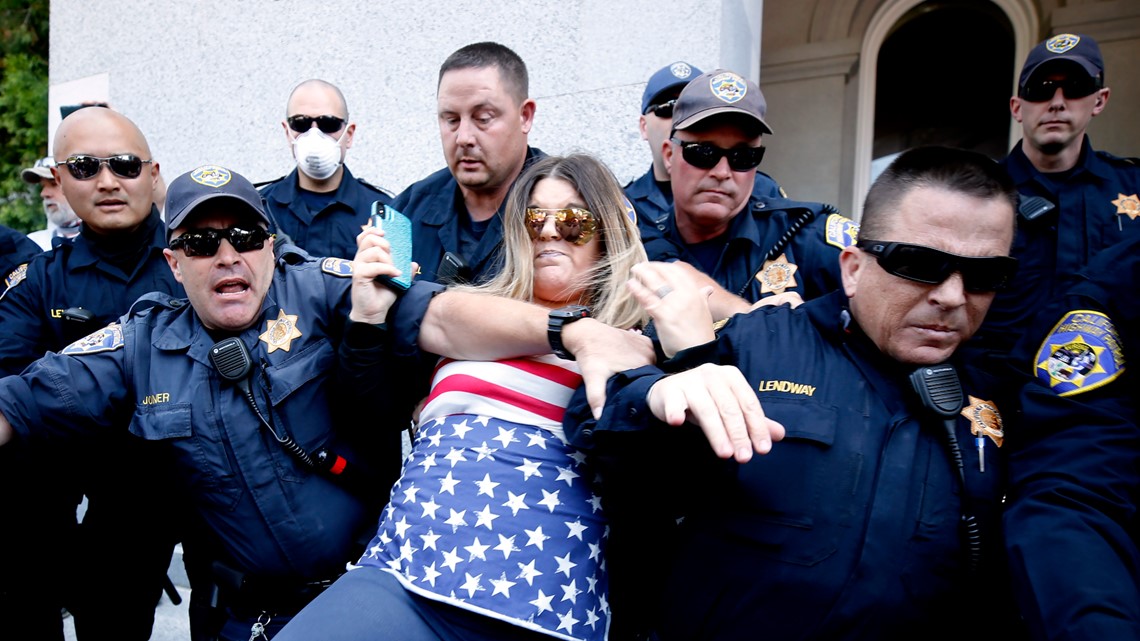 Dozens arrested at stay-home protest at California's Capitol | abc10.com