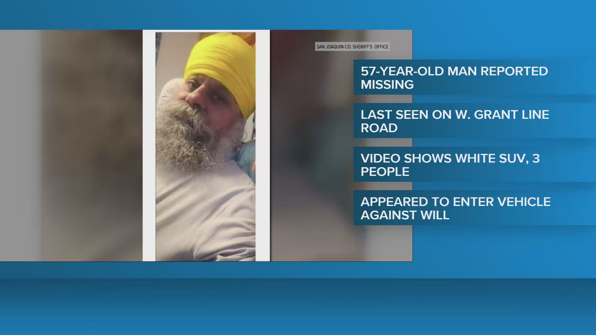 Deputies investigate possible abduction of Tracy man | abc10.com