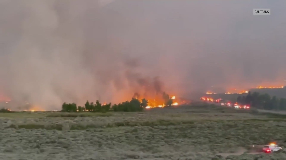 Inn Fire: Mono County wildfire forces evacuations, closes highway ...