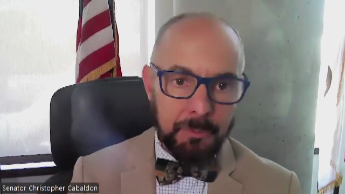 Senator Christopher Cabaldon reacts to the explosion at the fireworks ...