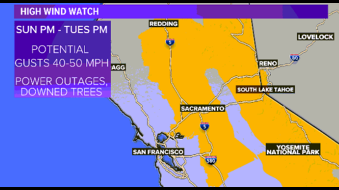 Strong winds expeced for Northern California starting on Sunday | abc10.com