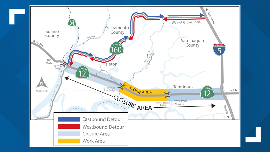 Bridge repair to shut down Highway 12 along Sac-SJ Counties | abc10.com