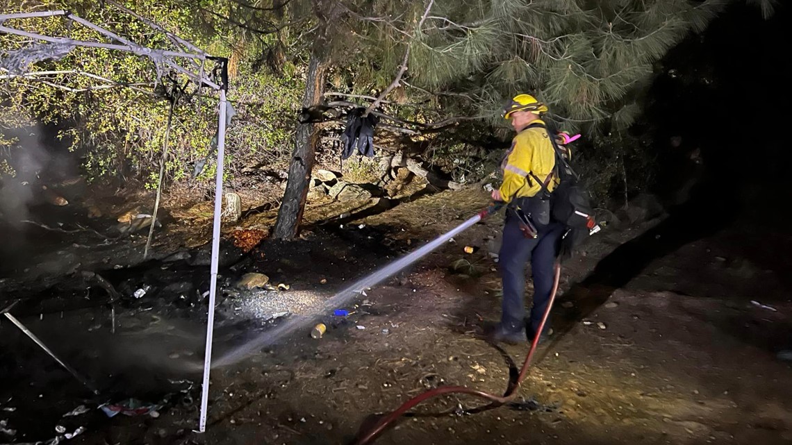 Officials: Fire at foothill homeless camp was set during turf war ...