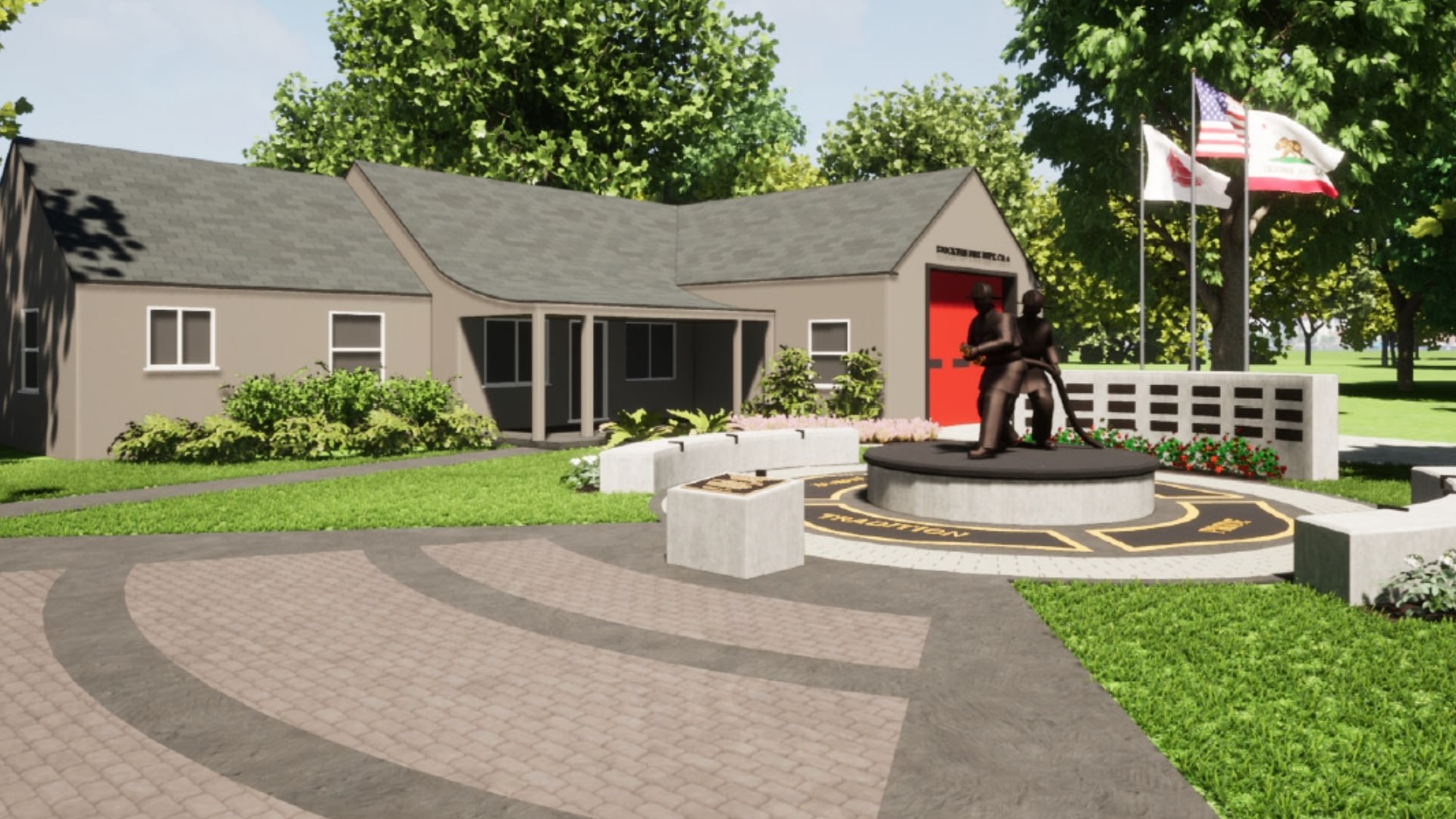 Stockton Fire Department breaks ground on memorial location | abc10.com