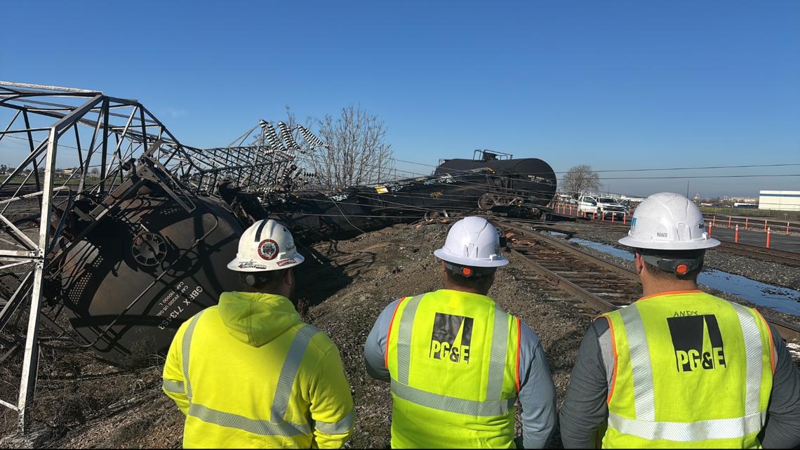 Power restored to thousands after train derailment causes Stockton ...