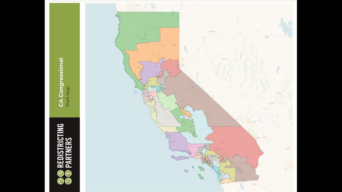 New draft of map shows proposed redistricting congressional lines in California | abc10.com