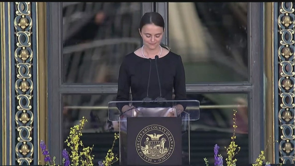 Eileen Mariano, granddaughter of Sen. Dianne Feinstein speaks at ...