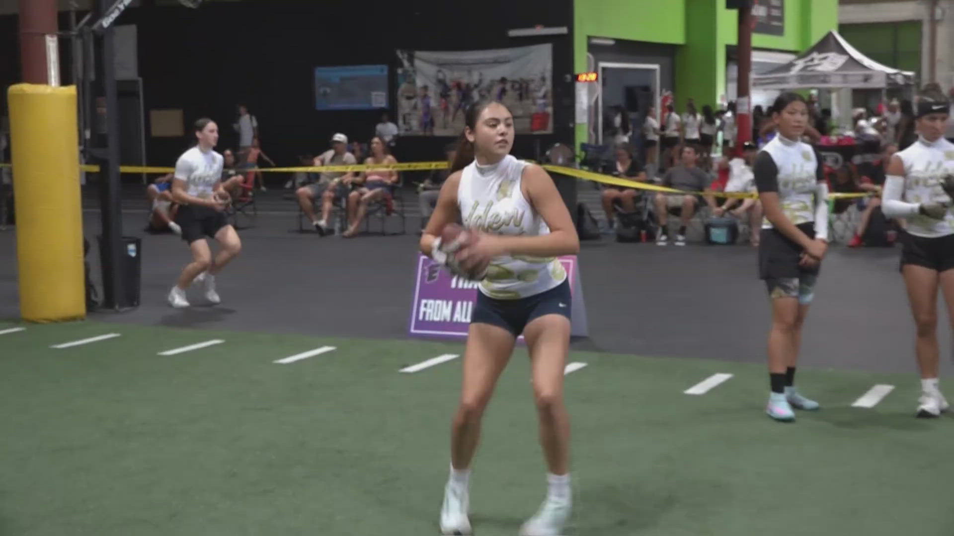 Girls flag football combine in Stockton draws over 80 athletes, college ...