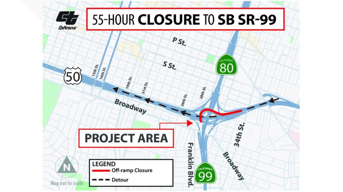 Highway 50 connector closure impacts traffic for 55 hours | abc10.com