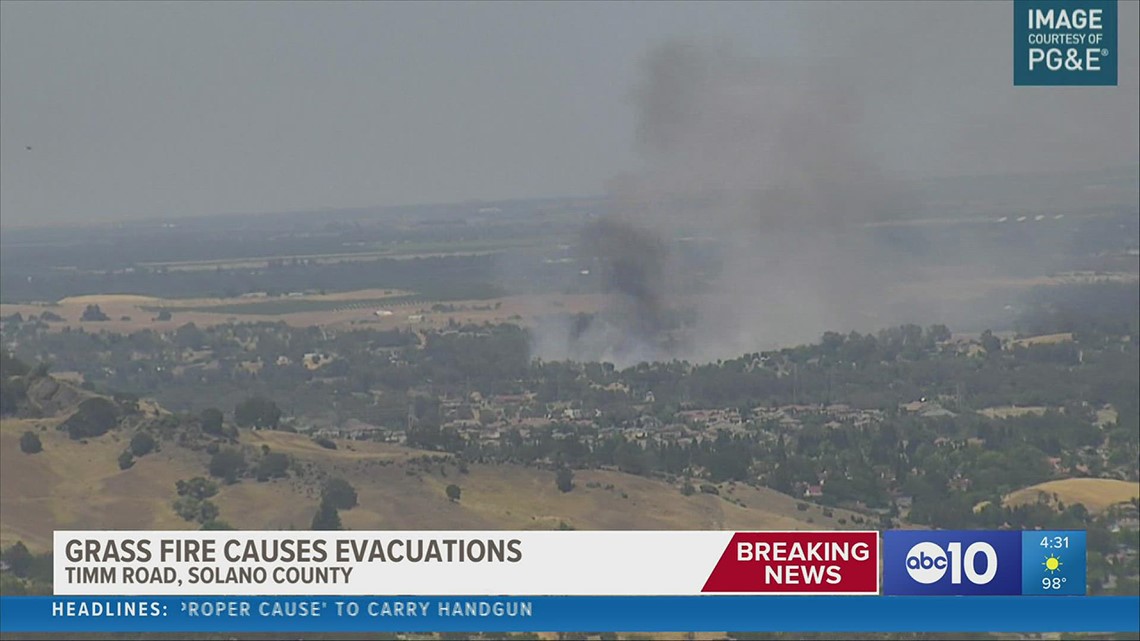 Cal Fire: Vacaville 'Timm Fire' causes citywide evacuations, power ...