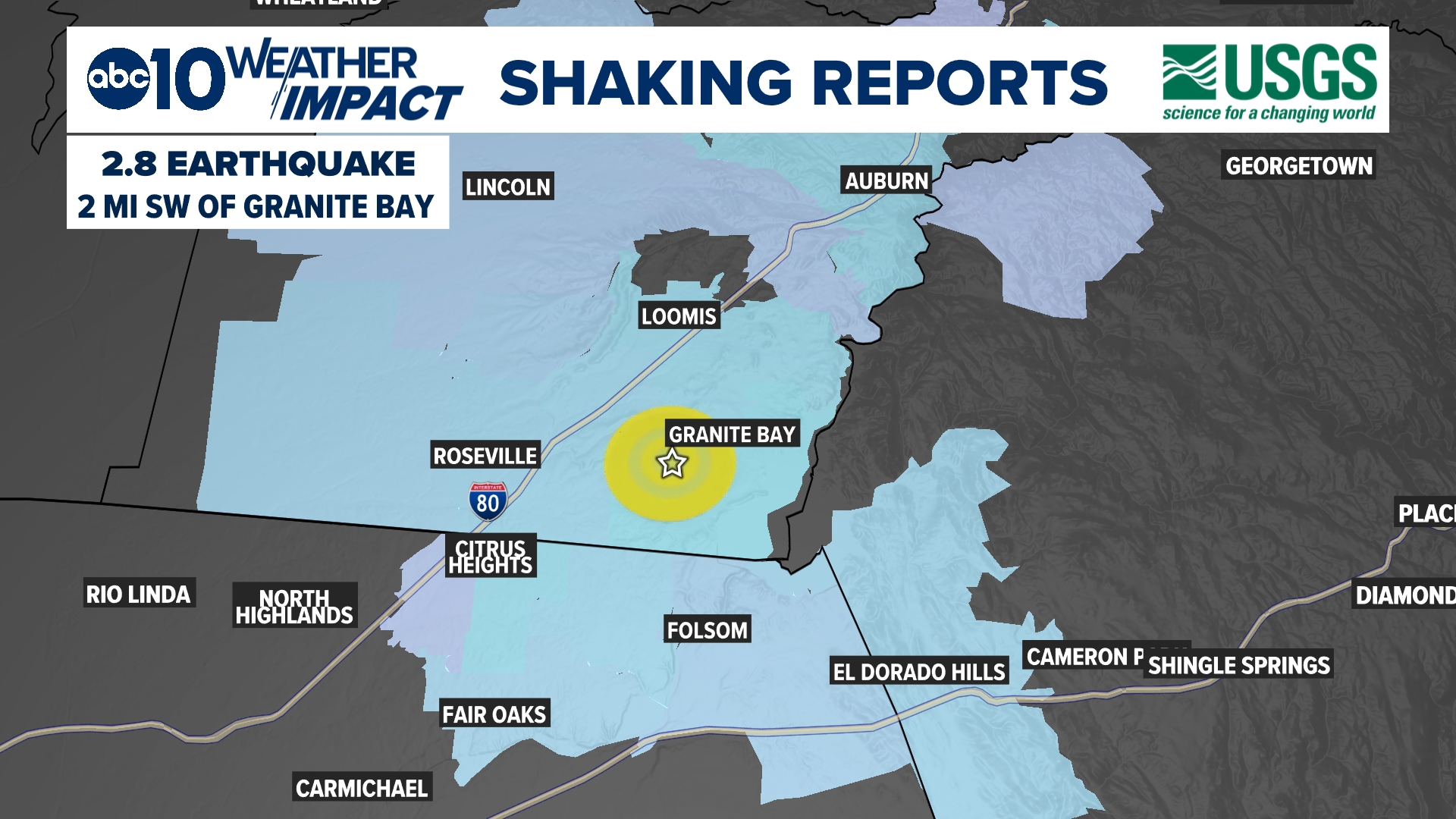 A preliminary magnitude 2.8 earthquake has struck near Granite Bay ...