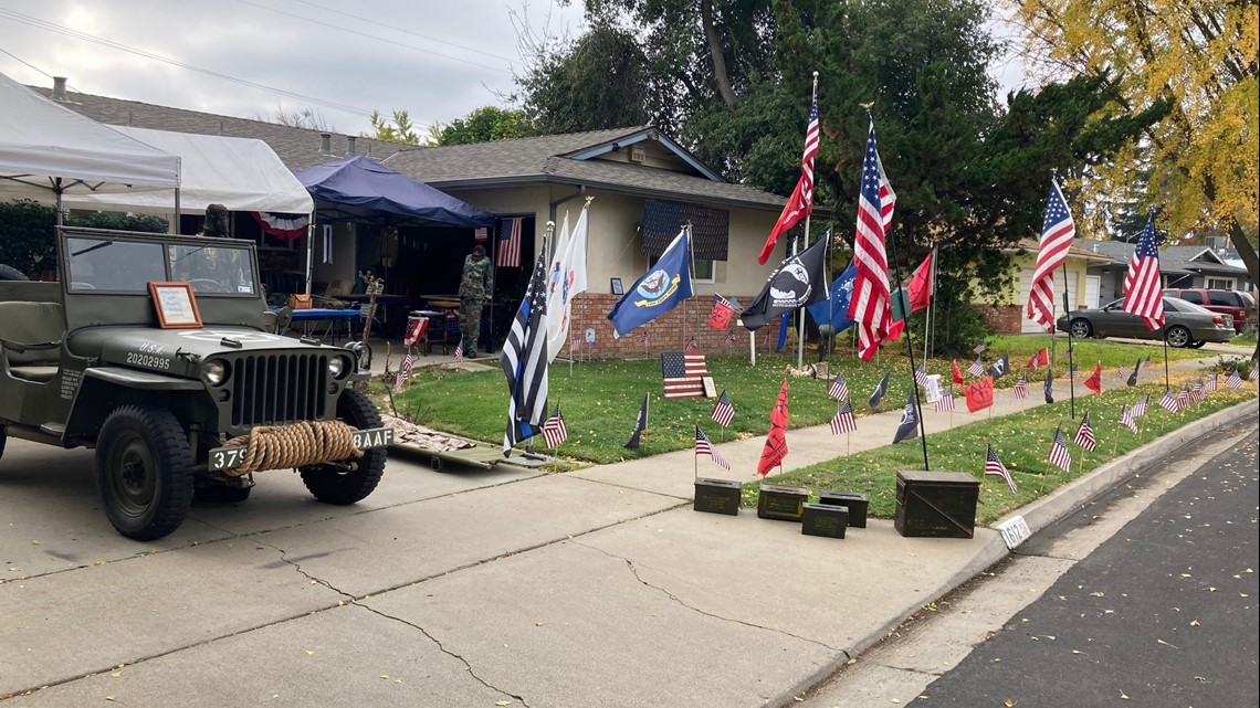 Modesto couple transform front yard into memorial for veterans | abc10.com