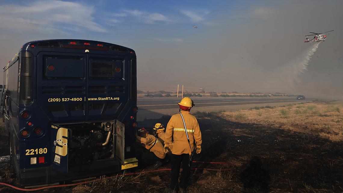 Corral Fire near Tracy: Stanislaus Co. bus caught in wildfire | abc10.com