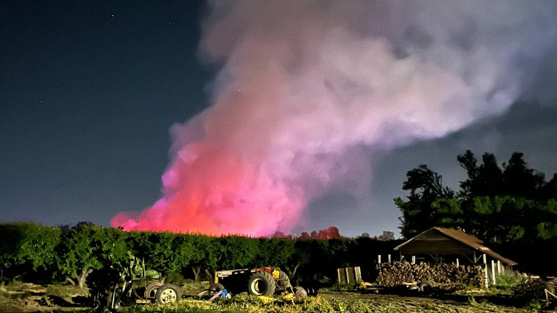 Fire, smoke in Patterson as crews battle barn fire | Stanislaus County ...