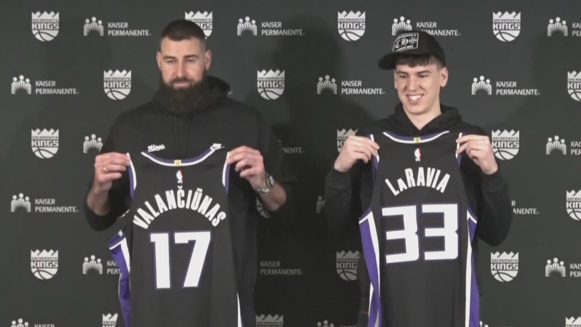 Kings introduce Jonas Valanciunas, Jake LaRavia | abc10.com