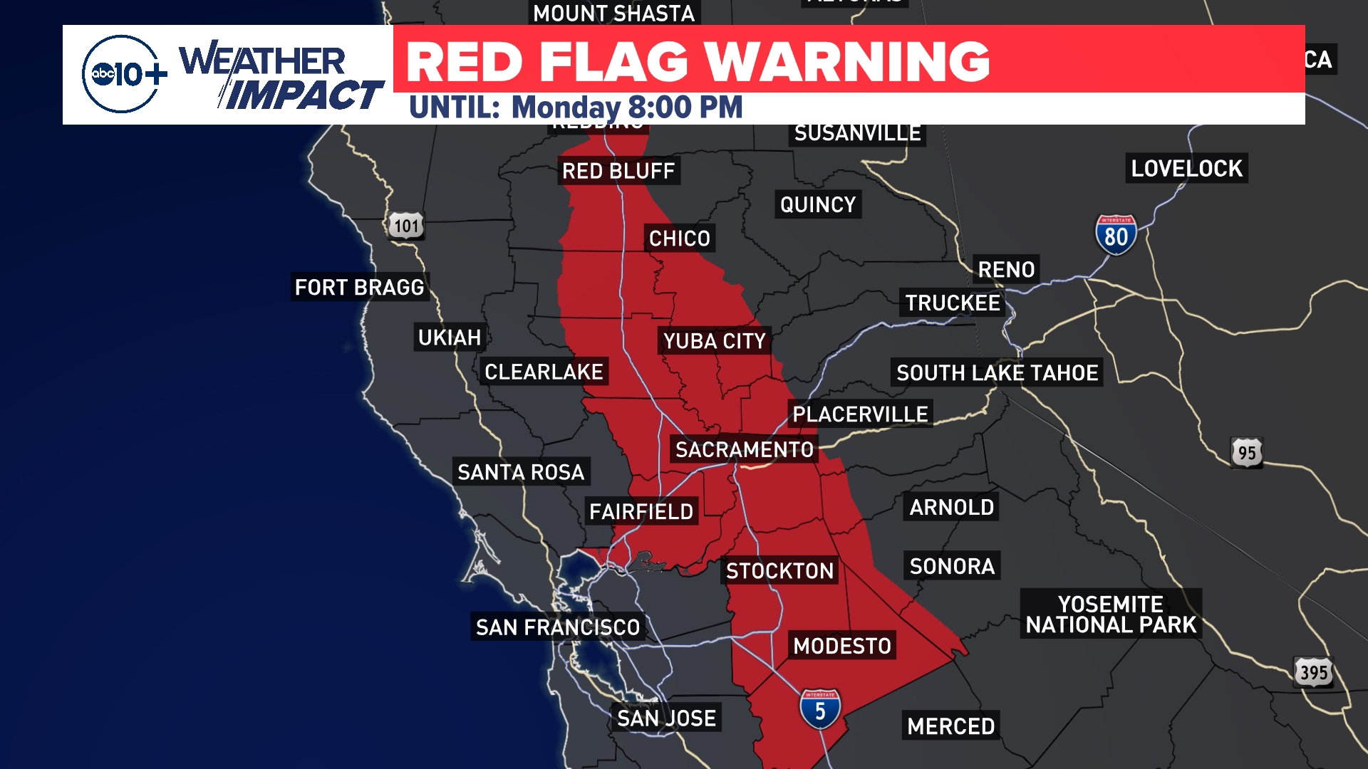 Fire danger from Redding to Modesto due to winds and dry grass | abc10.com