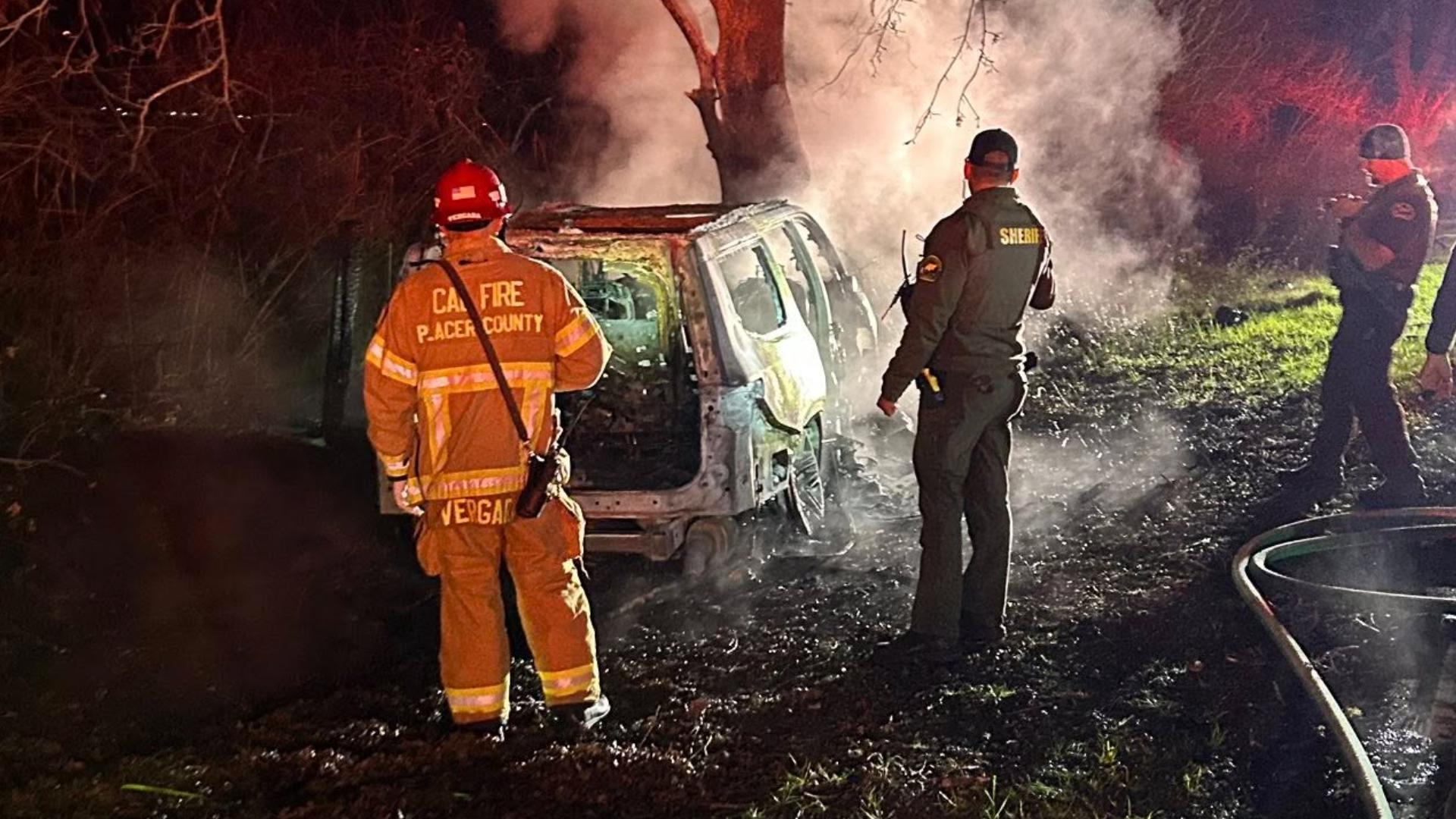 Vehicle crash into tree sparks fire, leaves one seriously injured in ...