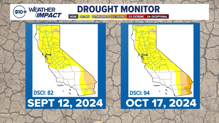 Drought Monitor shows growing dryness in California (Oct. 17) | abc10.com