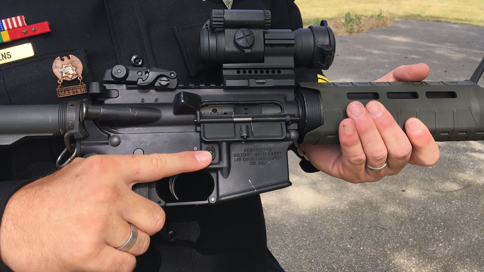 Sacramento Sheriff's Sgt. Matthew Owens explains the AR-15 rifle ...