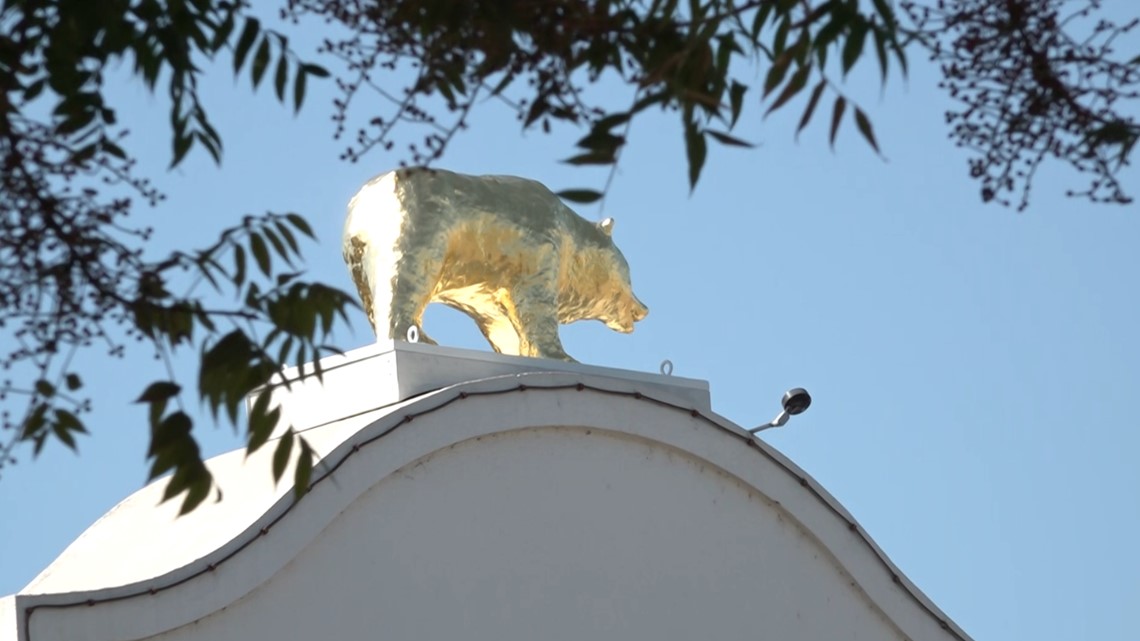 'Archie' the golden bear returns to Lodi's landmark Mission Arch ...