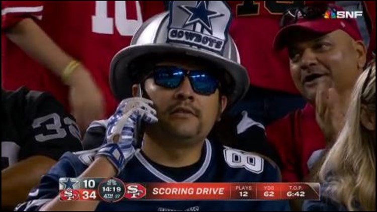 Cowboys fan and Vacaville firefighter goes viral at 49ers game | abc10.com