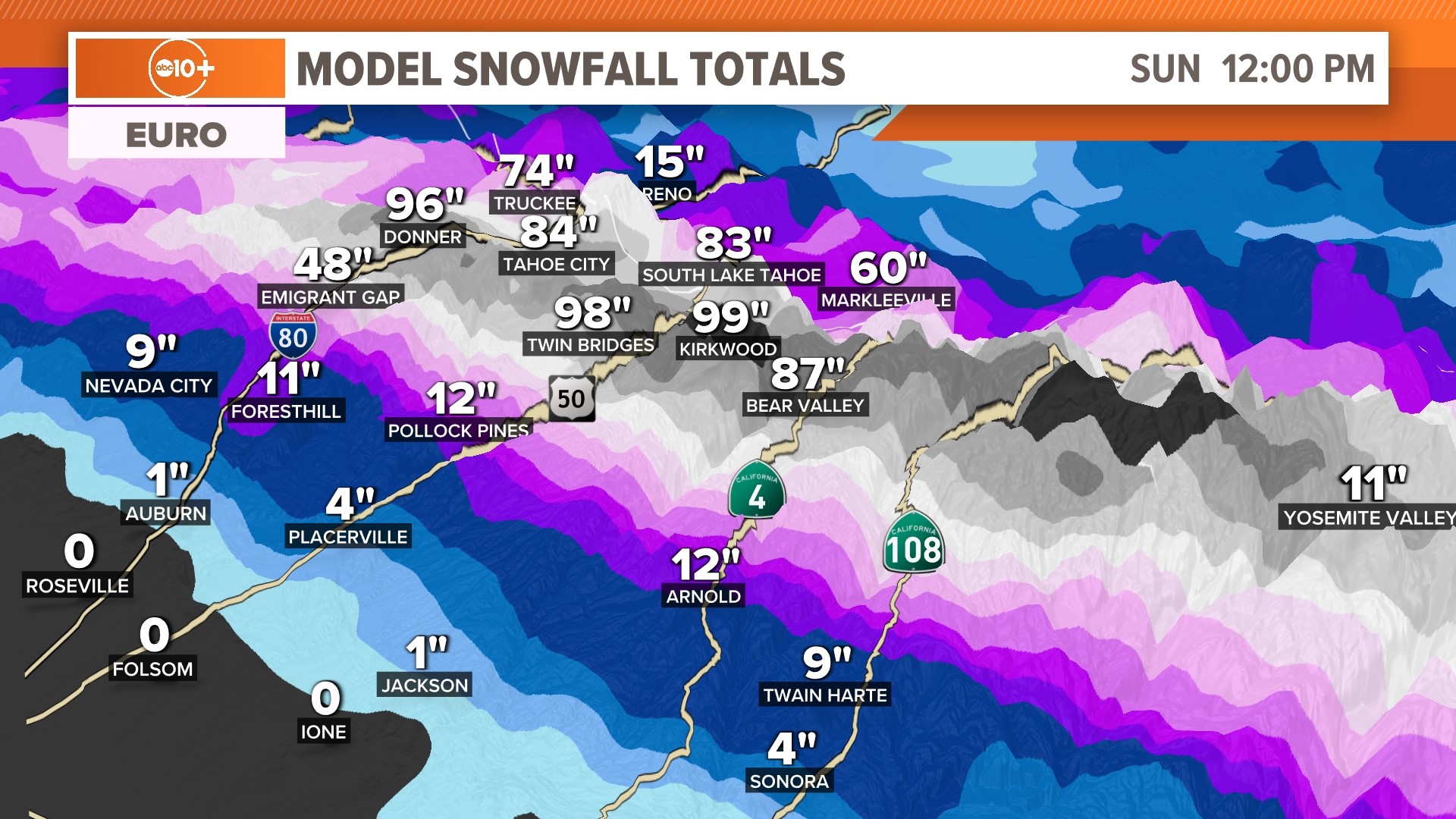 California blizzard: How much snow is expected in the Sierra? | abc10.com