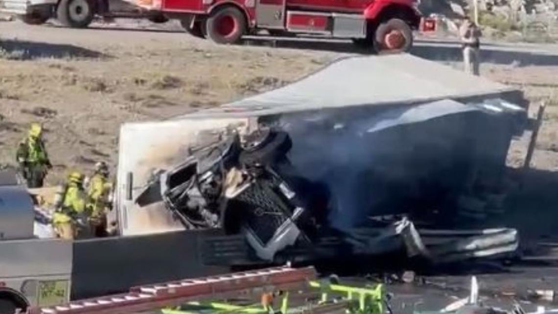 Eastbound I-80 blocked after big rig crashes near Soda Springs | abc10.com