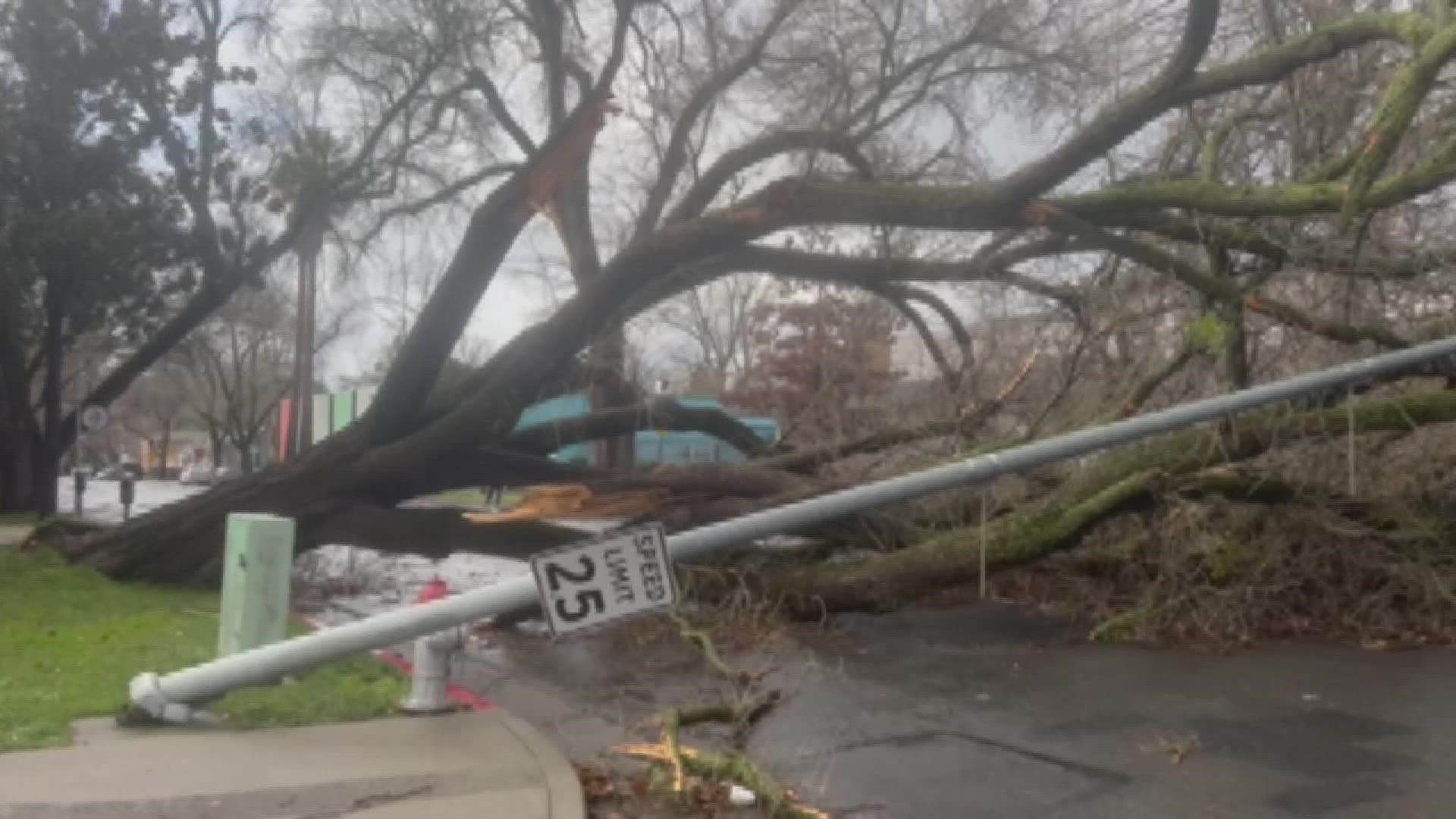 California Winter Storm: Outages, downed powerlines, trees in storm ...